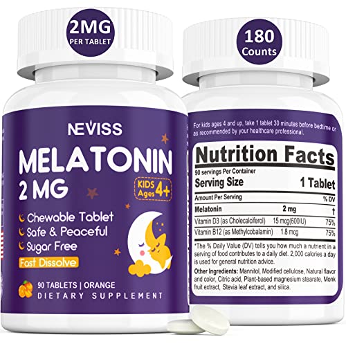 Kids Melatonin 2mg - Fast Dissolve & Chewable Nighttime Support ...