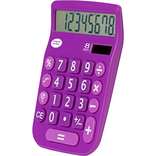 Office+Style 8 Digit Dual Powered Desktop Calculator, LCD Display ...