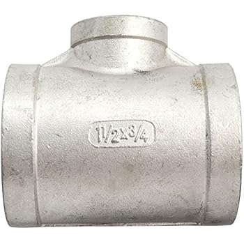 SuperWhole 1/2"X1/4"X1/2" Female Tee Threaded Reducer Pipe Fitting SS ...