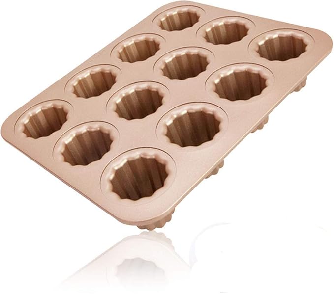 Cannele Mould,12-Cavity Non Stick Canneles Pan,Carbon Steel Canele Mold ...