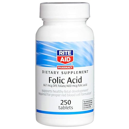 Rite Aid Folic Acid, 667 mcg DFE Folate / 400 mcg Folic Acid, 250 ...