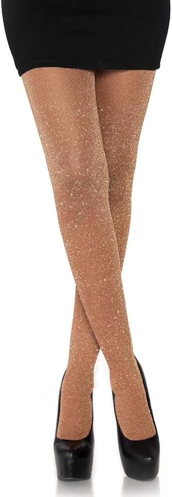 Leg Avenue Damen Strumpfhose mit Glitzer Effekten rose gold ...