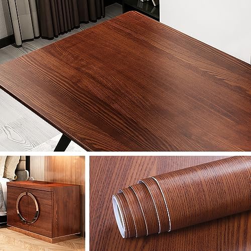 Livelynine Teak Wood Grain Contact Paper for Cabinets Drawers Peel and ...