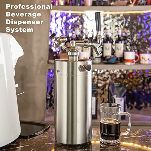 TMCRAFT 128oz Mini Keg Growler, Pressurized Stainless Steel Home Keg ...