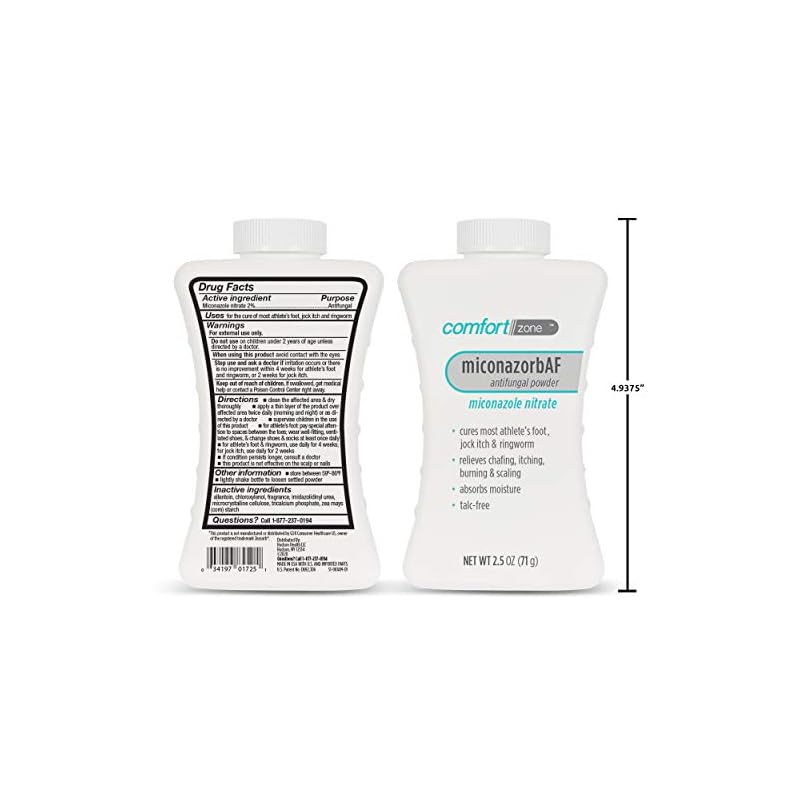 Comfort Zone Miconazorb Antifungal Powder, Talc-Free, Miconazole ...