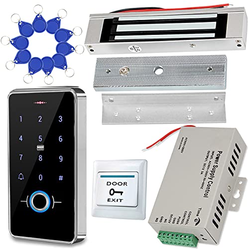 HENA Fingerprint Access Control System Kit, Fully RFID Keypad with Upgraded 180KG Magnetic Lock ...