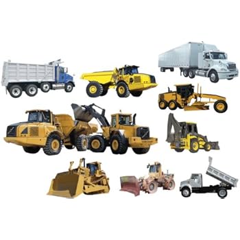 Amazon.com: Construction Equipment Wall Decals Removable Wall Stickers ...