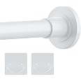 Amazon.com: Thestoa White Shower Curtain Rod Adjustable 30-80" with ...