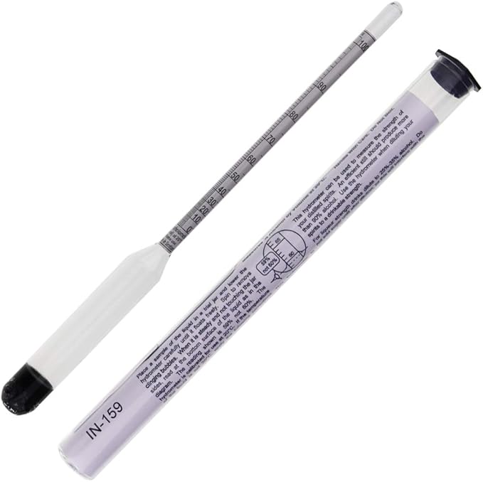 Alcohol Meter Spirit Meter 0-100% Measures Alcohol in Distilled Spirit ...