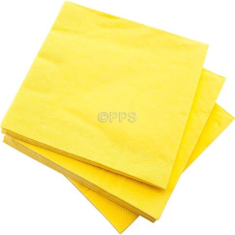 20 3 PLY LIGHT YELLOW PAPER NAPKINS - 33cm x 33cm Ideal for weddings ...