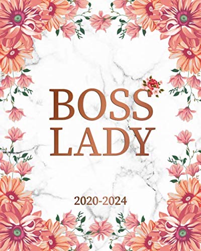 Free Download: Boss Lady 2020-2024: White Marble 5 Year Monthly Planner ...