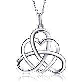 Amazon.com: Vintage Good Luck Irish Heart Triangle Celtic Knot Pendant Necklace 925 Sterling ...