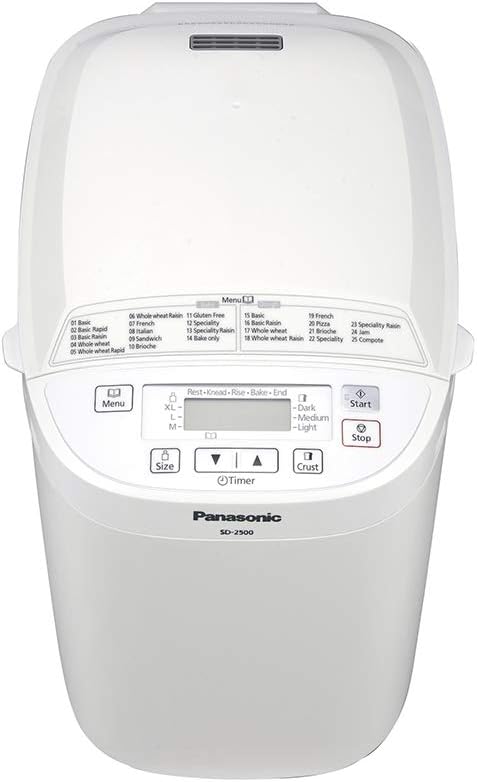 Panasonic SD-2500WXC Compact Breadmaker with Gluten Free Programme ...