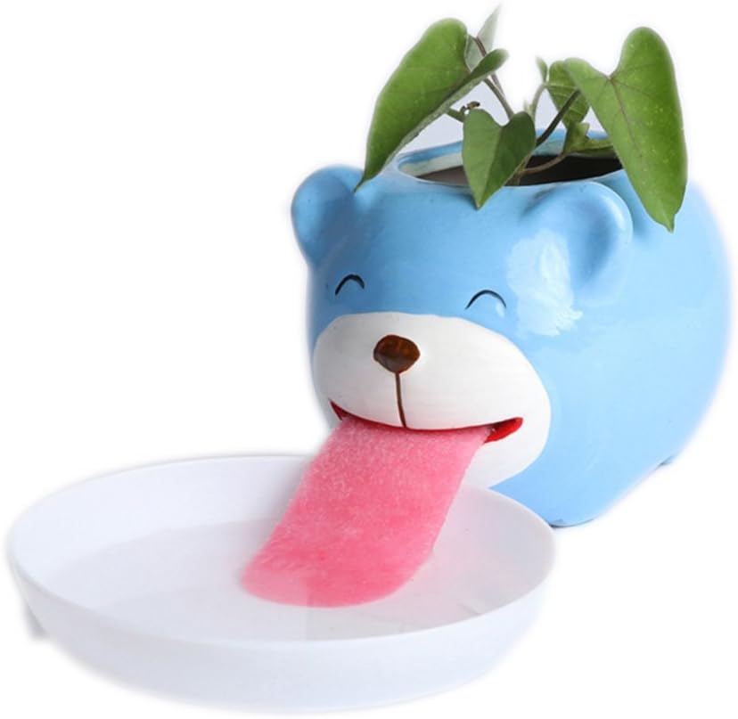 Amazon.com : Mcgreen Cute Self Watering Animal Planter Drinking Animal ...