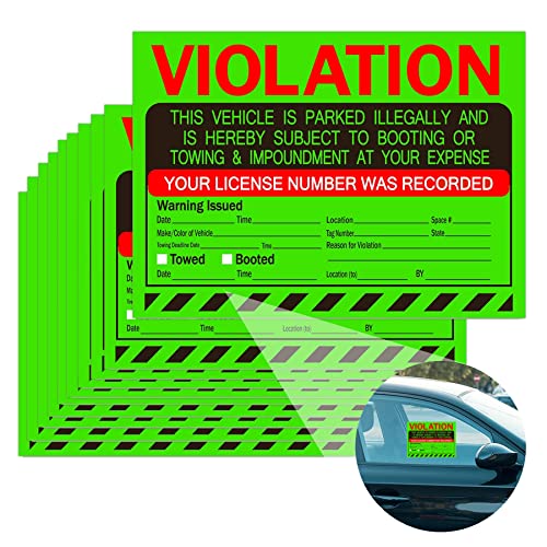 Parking Violation Stickers 7.5''x5.5'' Multi Reason Tow Warnings No ...