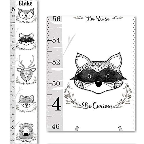 Buy Height Chart, Canvas Growth Chart, Black and White Growth Chart ...