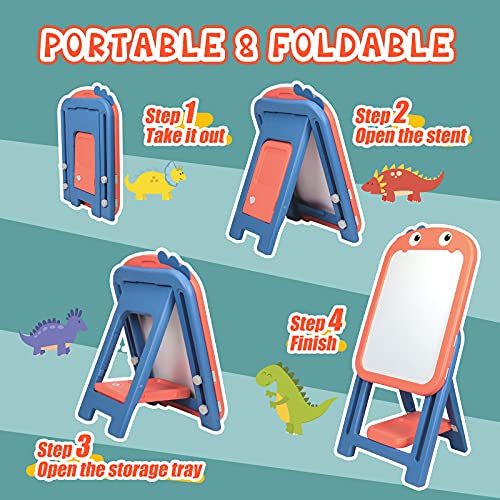 AMOSTING Adjustable Easel for Kids,Portable Kids Easel Magnetic Dry ...