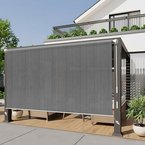 HENG FENG Outdoor Roller Shade for Patio 8'(W) x6'(H) Shades Roll up ...