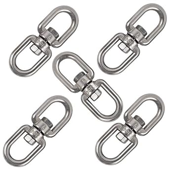 M6 Double Ended Swivel Eye Hook 5PCS Eye to Eye Swivel Shackle Ring ...