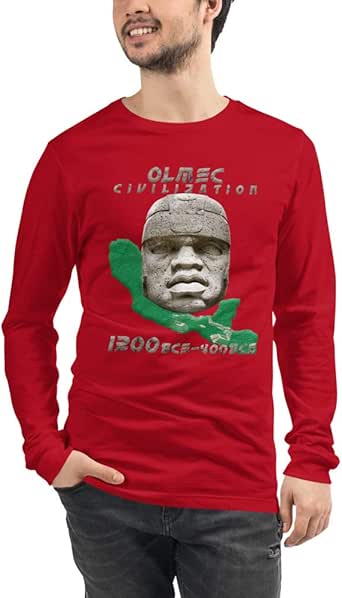 Conscious Apparel Olmec Civilization Unisex Long Sleeve T-Shirt Red ...