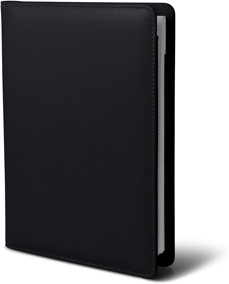 Lucrin – A5 Document Wallet – Black – Genuine Leather – BigaMart