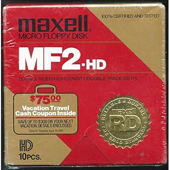 Amazon.com: 10 Pack Maxell Floppy Disk MF2-HD - Double Sided High Density Double Track 135 TPI ...