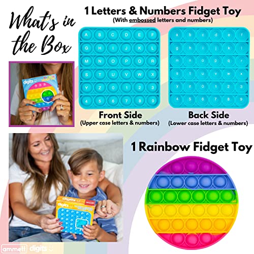 Rainbow, Numbers & ABC Pop It Toy Set - Silicone Sensory Colorful ...