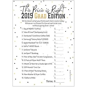 Amazon.com: Graduation Party Game | Class of 2019 Price is Right | 25 ...