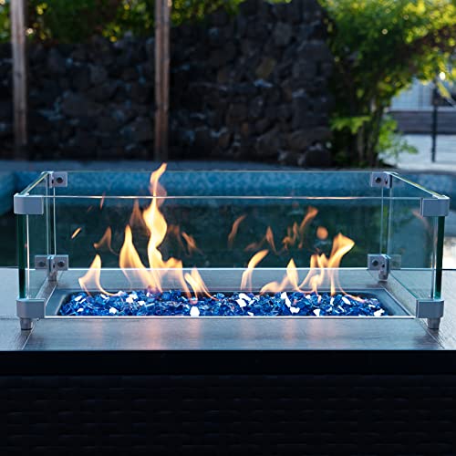 X Home 10LB Fire Pit Glass Rocks, 1/2 Inch Reflective Fire Glass for ...