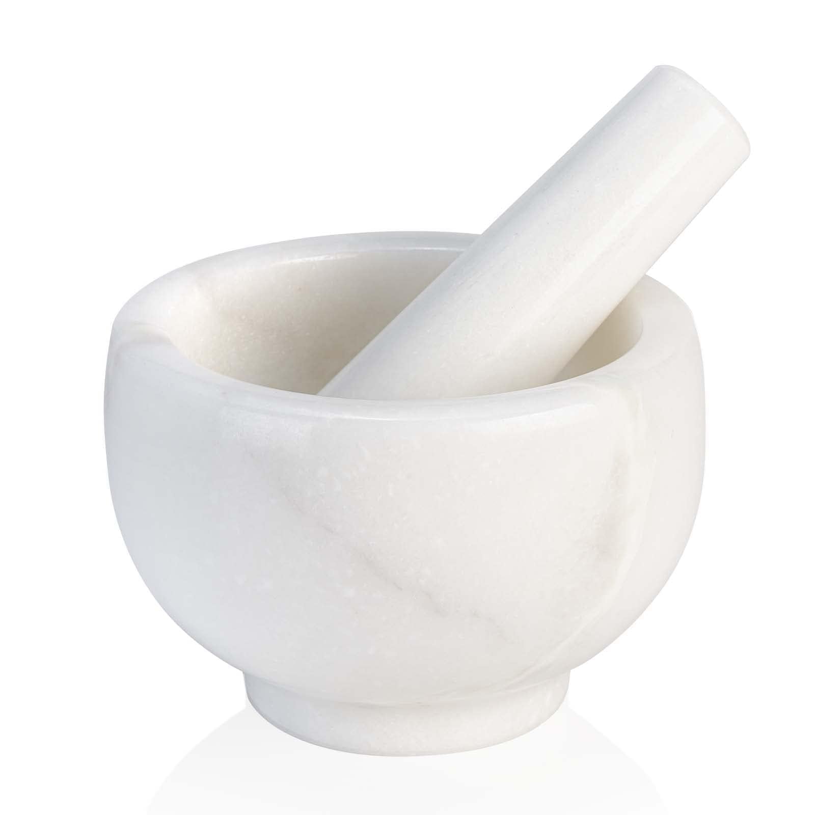 Koville Genuine Marble Mortar and Pestle Set, 5" African Stone Grinder ...