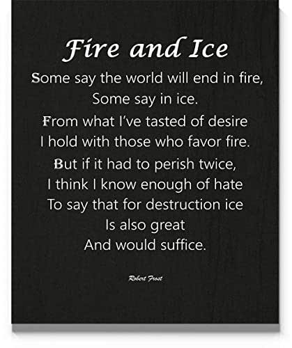 Amazon.com: Fire and Ice Robert Frost Poem Art Print 11"x14", Poetry ...