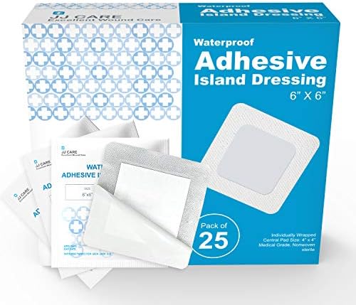 JJ CARE Island Dressing, Adhesive Gauze Pads, Island Dressing 6x6, Bordered Gauze, Adhesive ...
