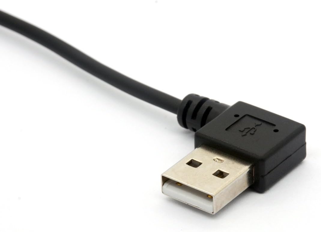 Coiled USB Type C Cable, Angled USB C to USB A 2.0 Extension Cord 90 ...