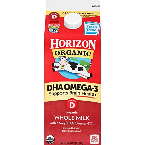 Horizon Organic Ultra Pasteurized DHA Whole Milk, 0.5 Gallon -- 6 per ...