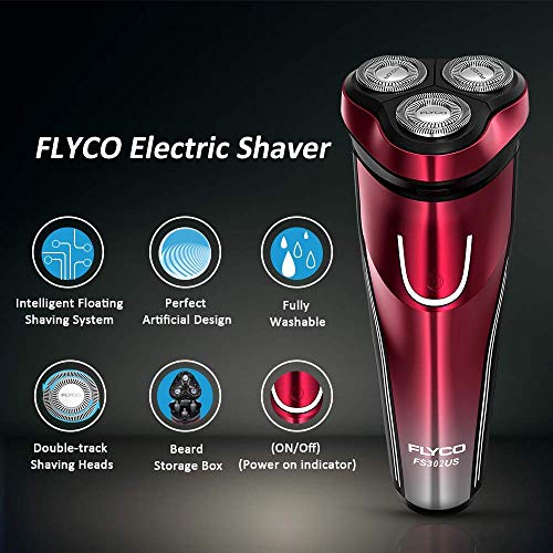 Electric Razor for Men, Flyco Beard Trimmer Wet & Dry Electric Shaver with Quick Charge, LCD ...