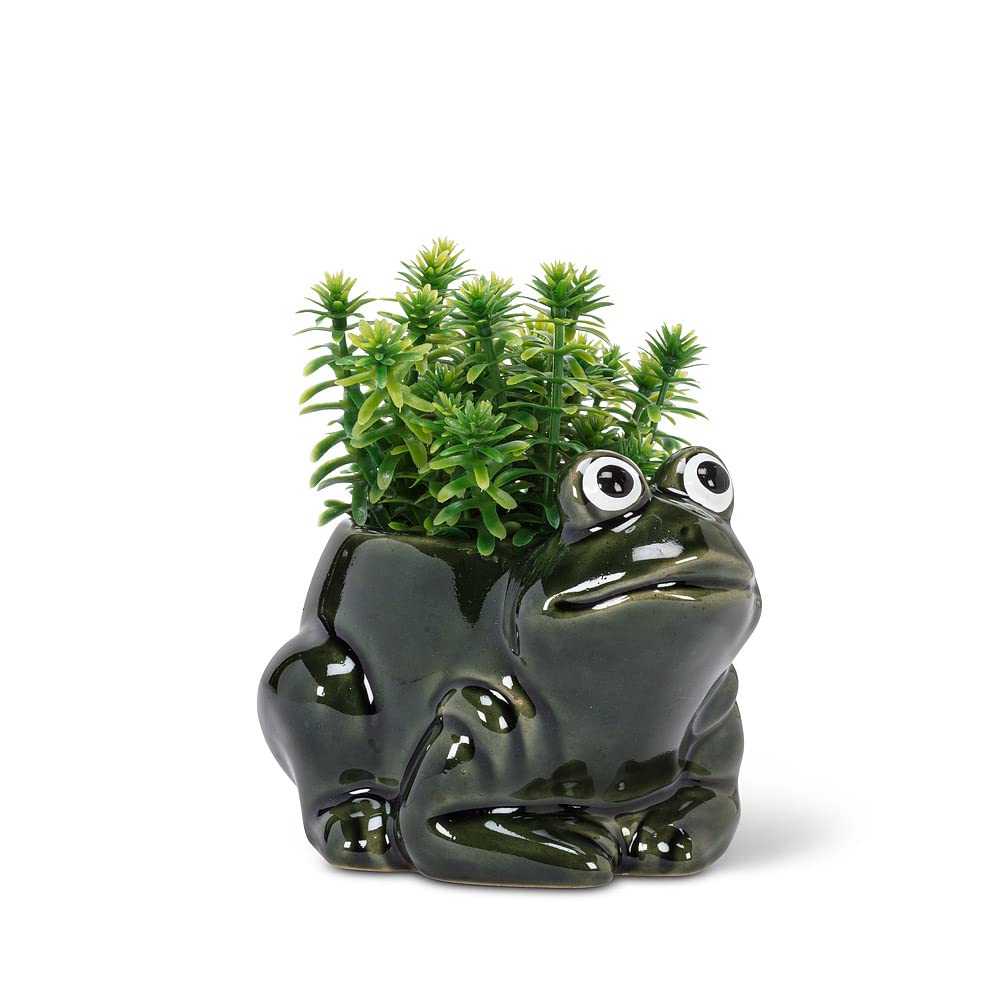 Abbott Collection 27-CRITTER-543 Small Crouched Frog Planter, 4.5" L
