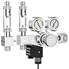 ZRDR CO2 Regulator Aquarium 12V DC CO2 Solenoid Pressure Adjustable with Big Dual Gauge Display ...