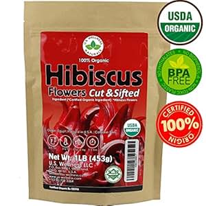 Amazon.com : Hibiscus Tea 1LB (16Oz) 100% CERTIFIED Organic Hibiscus ...