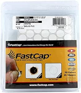 Fastcap Peel & Stick Screw Cover Caps White 1040pc Box, self Adhesive ...