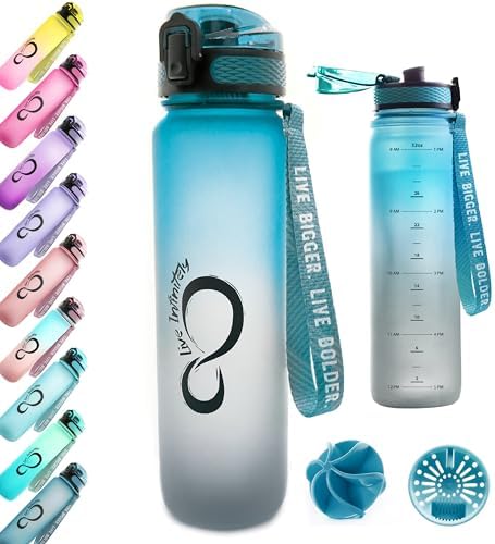 Live Infinitely 34 oz Sports Water Bottle with Time Marker Fruit ...