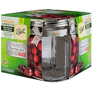 Amazon.com: Ball Jar Pint Regular Mouth Elite Sharing 4pc: Kitchen & Dining