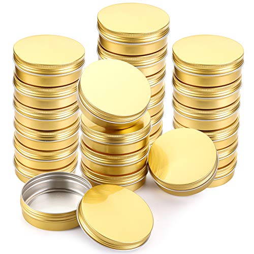 Foraineam 24 Pieces 4 oz Screw Lid Round Tins Aluminum Empty Tins ...