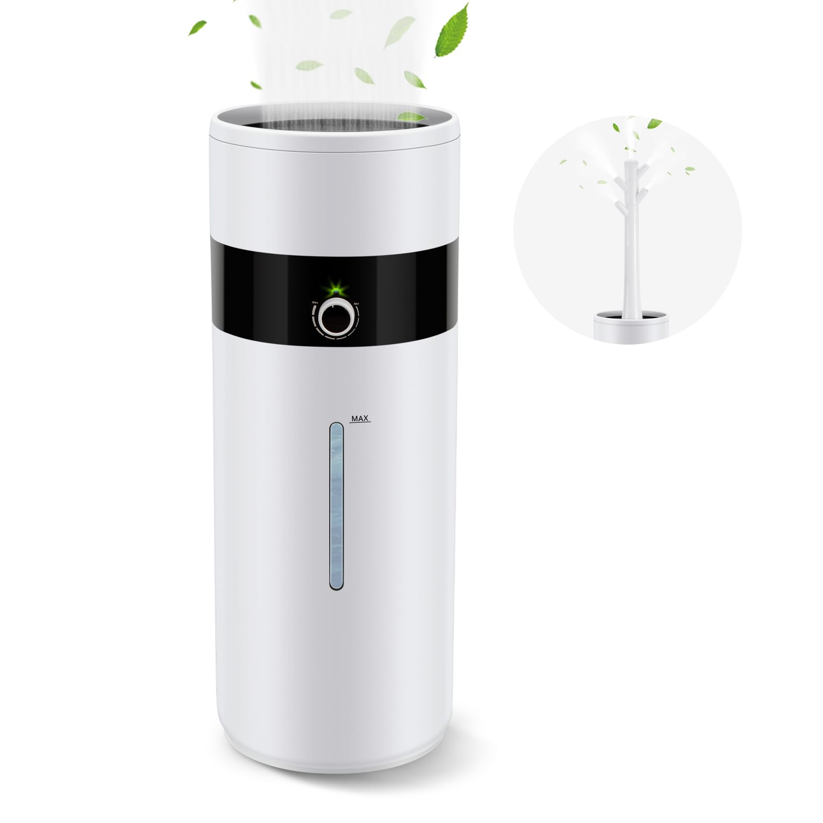 Tower Humidifiers for Large Room, Hioo 18.3L 4.83Gal Ultrasonic Top ...