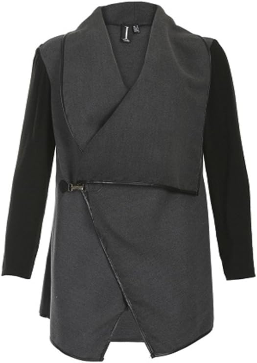 CAROLINE MORGAN WATERFALL DRAPED OVERSIZED CARDIGAN JACKET GREY SIZE (8 ...