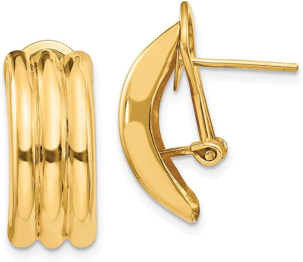 Amazon.com: 14k Omega Post Earrings 20mm 8mm style H954: Jewelry