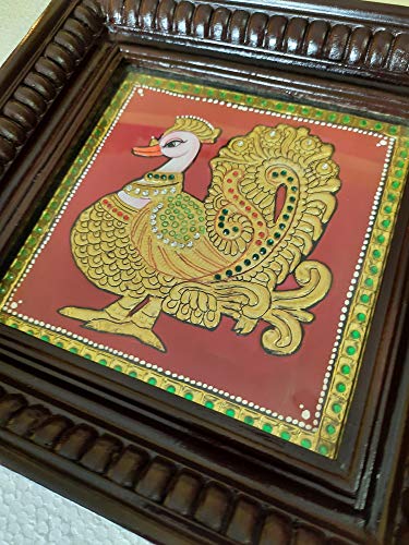 Buy JLine Arts Annam Swan/Anna Pakshi Tanjore Painting Size 8 x 8 ...