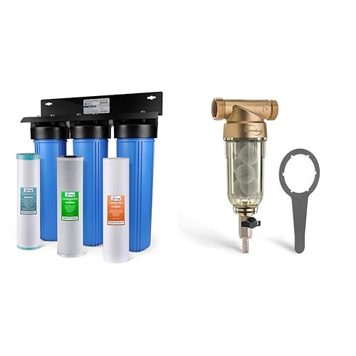 iSpring WGB32BM 3-Stage Whole House Water Filtration System w/ 20-Inch ...