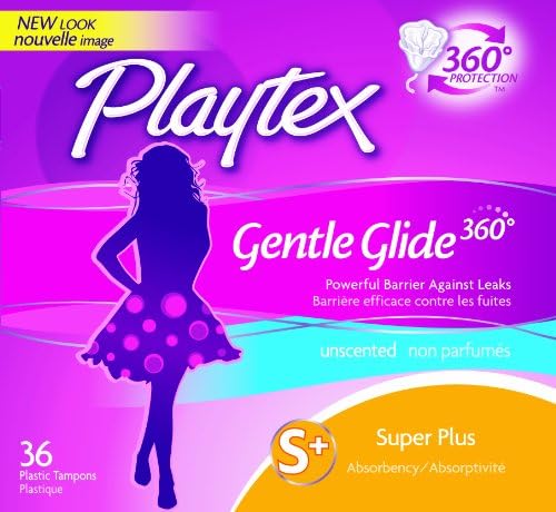 Playtex Gentle Glide 360 Tampons, Plastic, Super Plus Absorbency ...