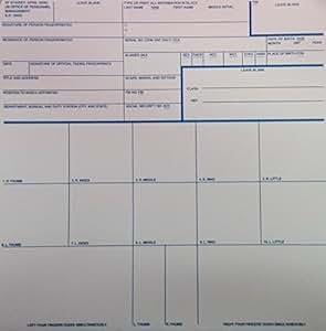 Amazon.com : Fingerprint Cards, Standard Form 87A (SF-87A) - Pack of ...