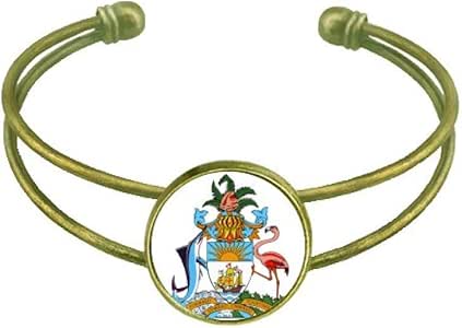 Amazon.com: Nassau Bahamas National Emblem Bracelet Bangle Retro Open ...